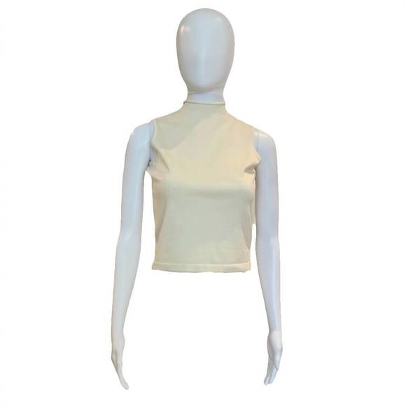 AMANDA MARIA | Tops | New Amanda Maria Mock Neck Tank In Ivory | Poshmark
